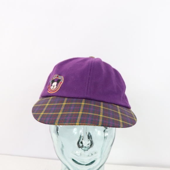 Disney | Accessories | Vtg 9s Walt Disney Mickey Mouse Plaid Wool Hat ...